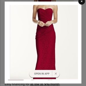 David's Bridal | Dresses | Davids Bridal Apple Red Bridesmaid Dress Sz ...